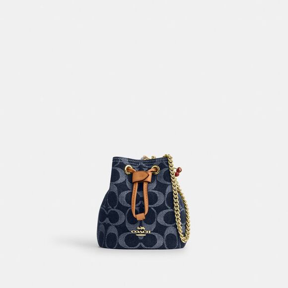 Coach | Bags | Nwt Coach Outlet Drawstring Wristlet In Signature Denim ...
